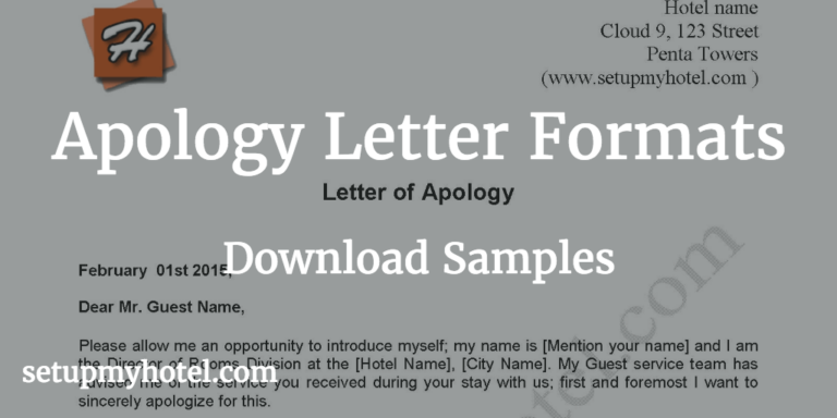 Apology Letter Sample Send To Hotel Guests - SetupMyHotel