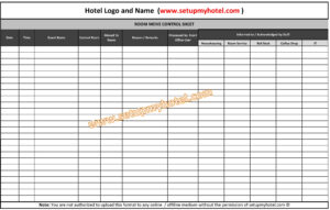 Room Move / Room Shift Control Sheet - SetupMyHotel