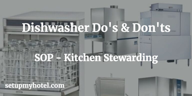 SOP - Kitchen Stewarding - Dishwashing Machine Basic Working and DOs ...