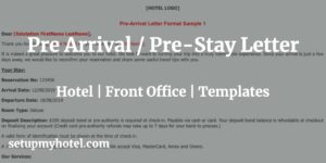 Pre Arrival Letter / Pre Stay Letter Format Send to Hotel Guests ...