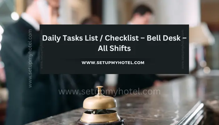 Front Office Checklist Archives - SetupMyHotel